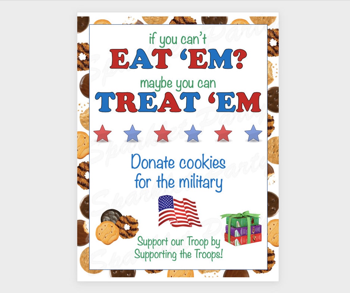 Girl Scout Cookie Booth Donation Sign Sheet Printable - Etsy