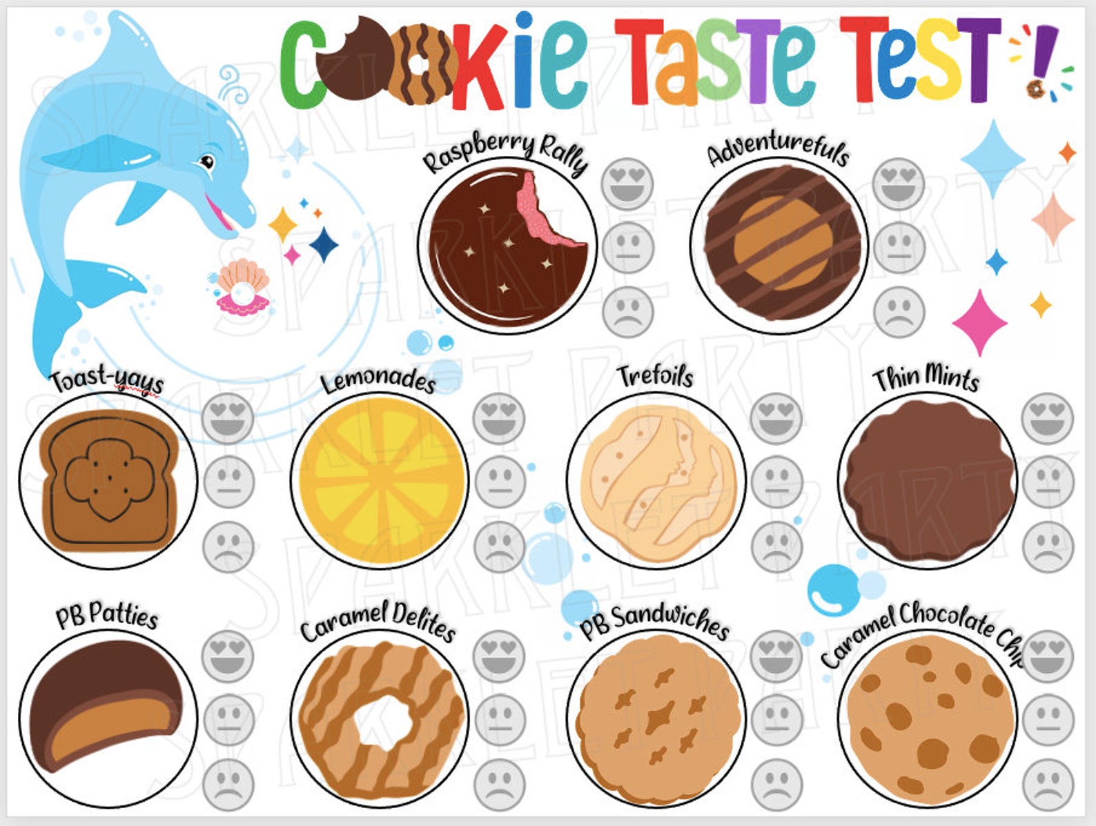 ABC Girl Scout Cookie Tasting Taste Test Testing Mat Sheet - Etsy