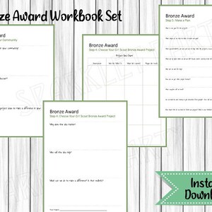 Girl Scout Junior Bronze Award Notebook Planner Worksheets Tool Kit ...