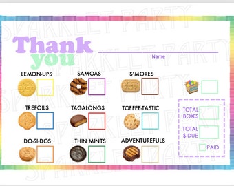 LBB Girl Scout Cookie Order Thank You Printable Little Brownie Cookies ...