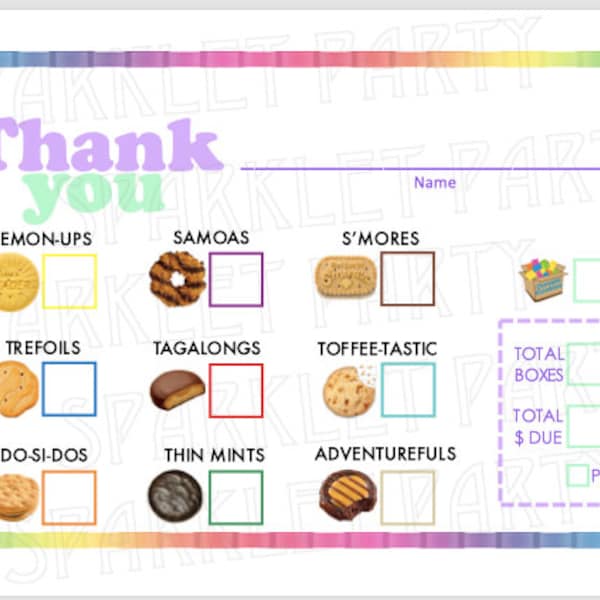 Girl Scout Cookies 2022 Order Form Lbb Etsy