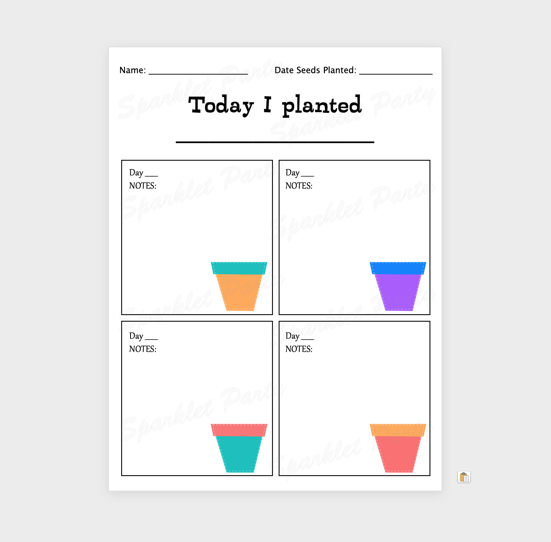 Plant Growth Chart Printable