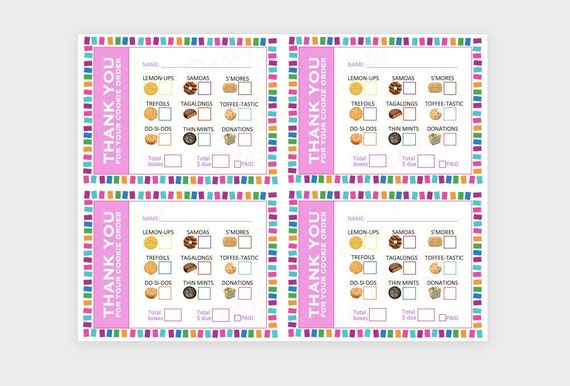 LBB Girl Scout Cookie Order Thank You Printable Little Brownie | Etsy