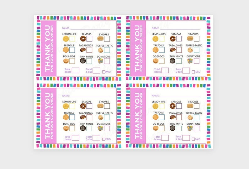 LBB Girl Scout Cookie Order Thank You Printable Little Brownie | Etsy
