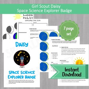 Girl Scout Daisy Space Science Explorer Badge Activities Worksheet ...