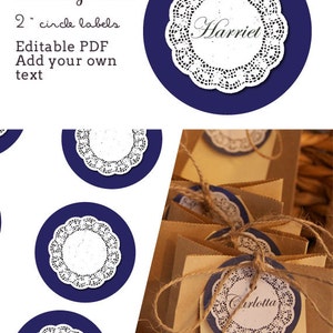 Shabby Chic 2" Circle Labels - Editable PDF - Add Your Own Text - Etsy