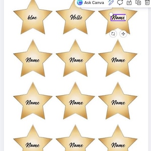 Editable 2" Star Labels | Canva Party Printable | Instant Download - Etsy