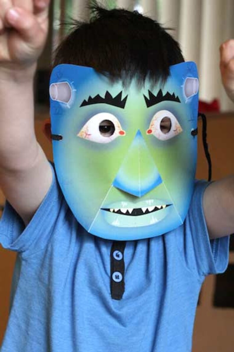Halloween Mask - Frankenstein Monster - Printable PDF - Etsy