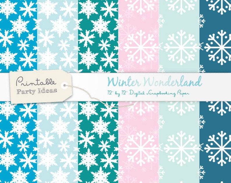 Digital Scrapbooking Paper Winter Wonderland - Etsy