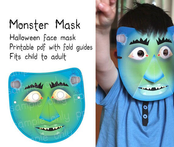 Halloween Mask - Frankenstein Monster - Printable PDF - Etsy