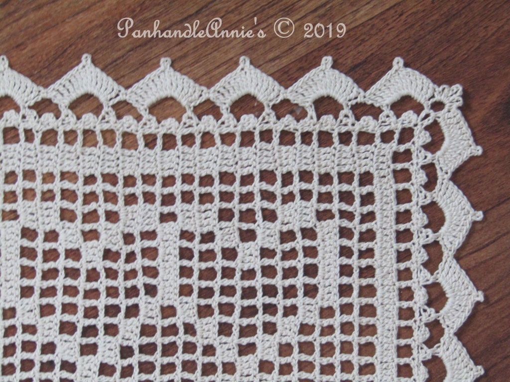 Filet welcome Doily - Etsy