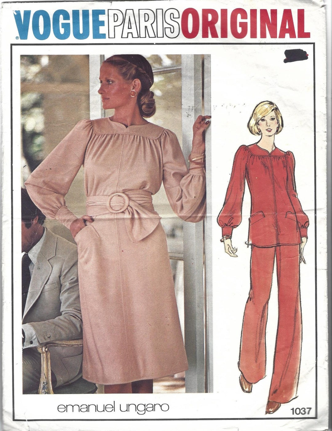 Vogue Sewing Pattern 1037, Paris Original EMANUEL UNGARO, Vintage Dress ...