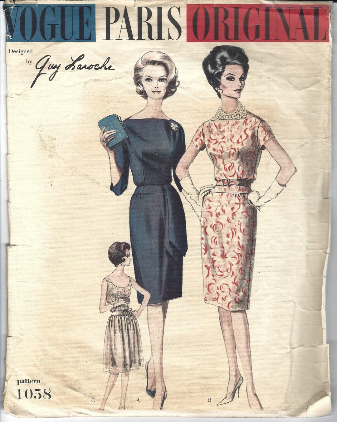 Vogue Sewing Pattern 1058, Paris Original Guy Laroche, Vintage 1960'S ...