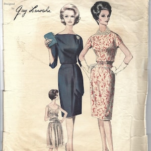 Vogue Sewing Pattern 1058, Paris Original Guy Laroche, Vintage 1960'S ...