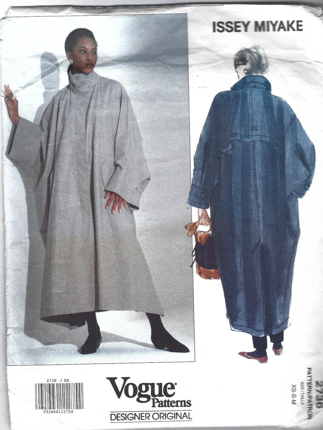 Vogue Designer Original Sewing Pattern 2736 ISSEY MIYAKE Oversized Coat ...