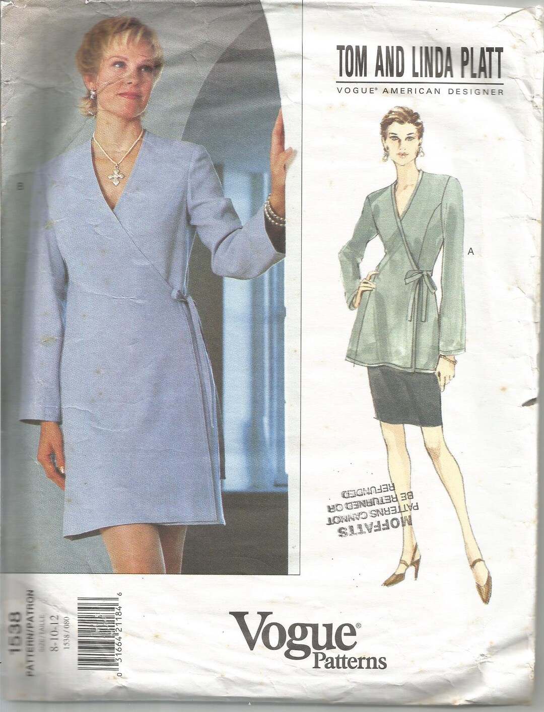Vogue American Designer Sewing Pattern 1538 TOM and LINDA PLATT Dress ...