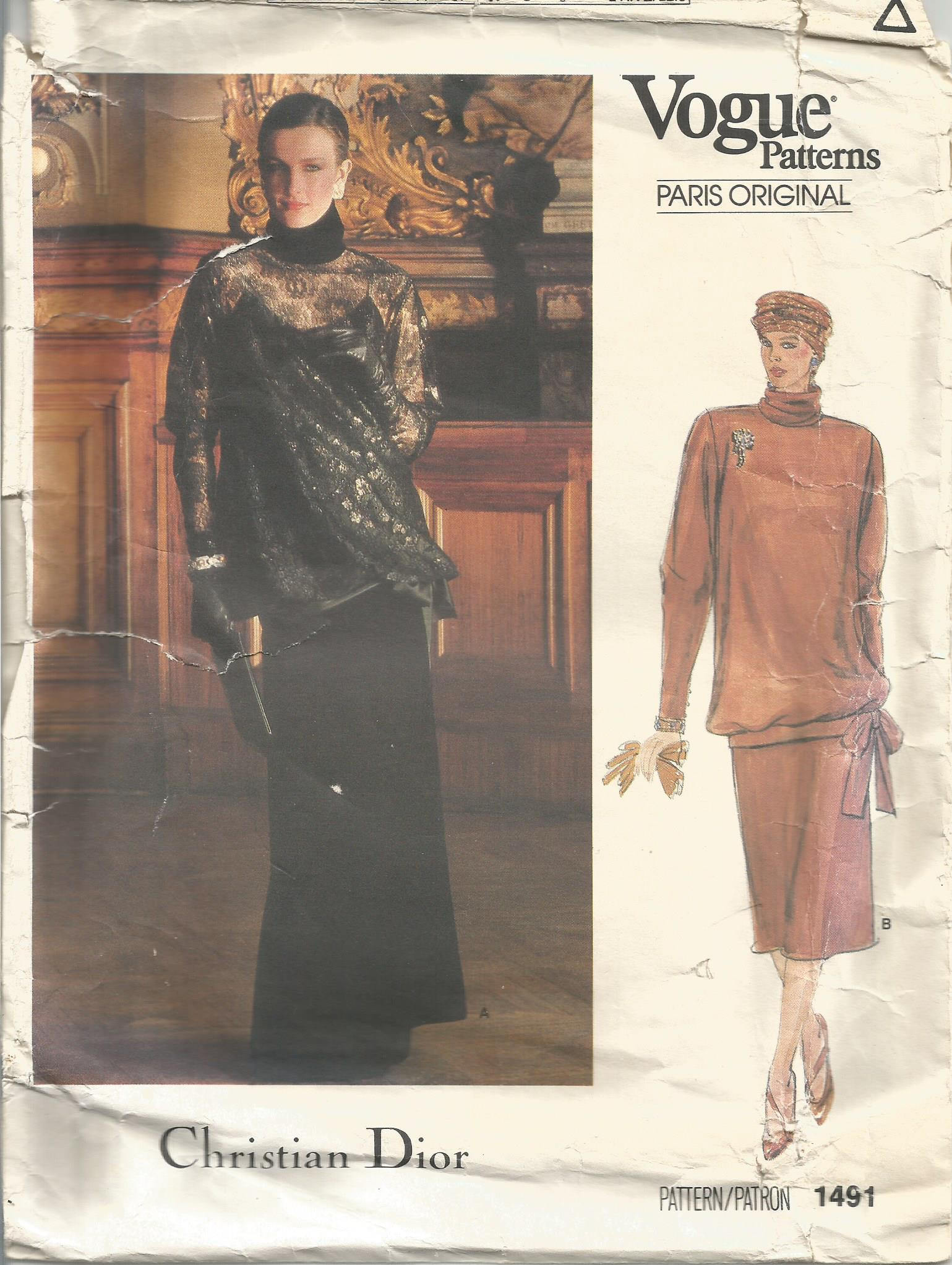Vogue Paris Original Sewing Pattern 1491, Christian Dior Vintage Dress ...