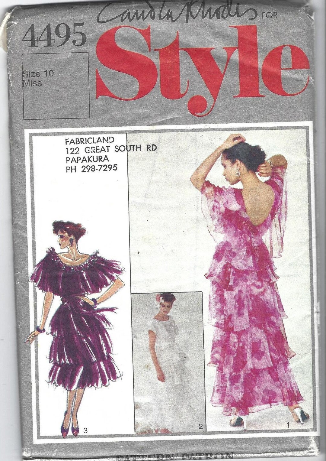Style Sewing Pattern 4495, Zandra Rhodes Vintage Wedding or Evening ...
