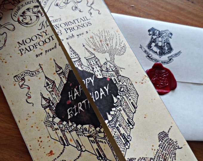 Harry Potter Marauder's Map Birthday Card - Etsy