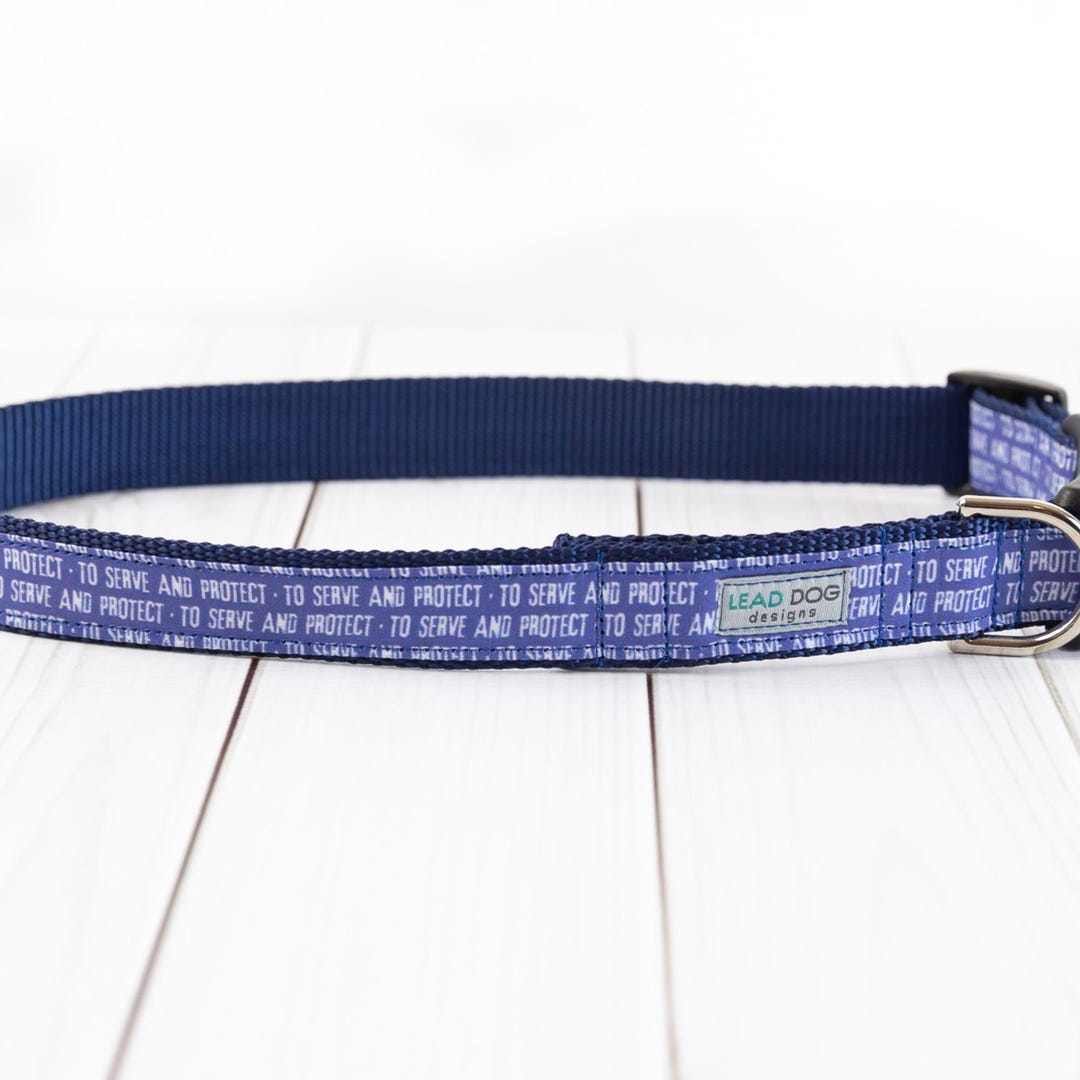 Serve and Protect, Police Dog Collar, Blue Dog Collar, Thin Blue Line ...