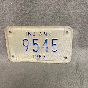 Indiana Motorcycle License Plate 1985 - Etsy