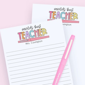 Teacher Notepad, Teacher Appreciation Gift, Cute Teacher Gift, Teacher ...