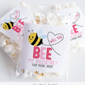 Bee Mine Valentine Stickers or Labels, Bumble Bee Valentine Exchange ...