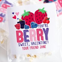 Valentine Fruit Snacks Printable Gift Tag Berry Glad We're Friends ...