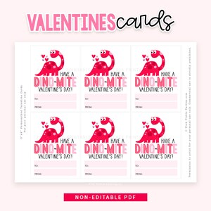 Printable Dinosaur Valentine Exchange Cards, Dino-mite Valentines ...