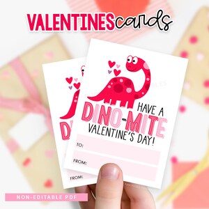 Printable Dinosaur Valentine Exchange Cards, Dino-mite Valentines ...