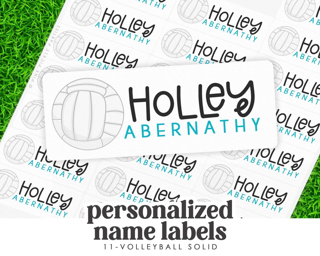 Volleyball Name Labels, This Belongs to Stickers, Sports Name Sticker ...