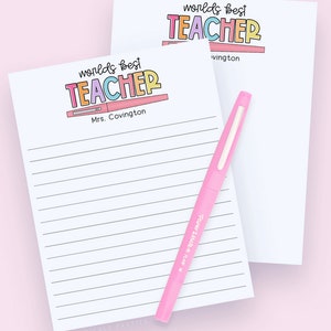 Teacher Notepad, Teacher Appreciation Gift, Cute Teacher Gift, Teacher ...