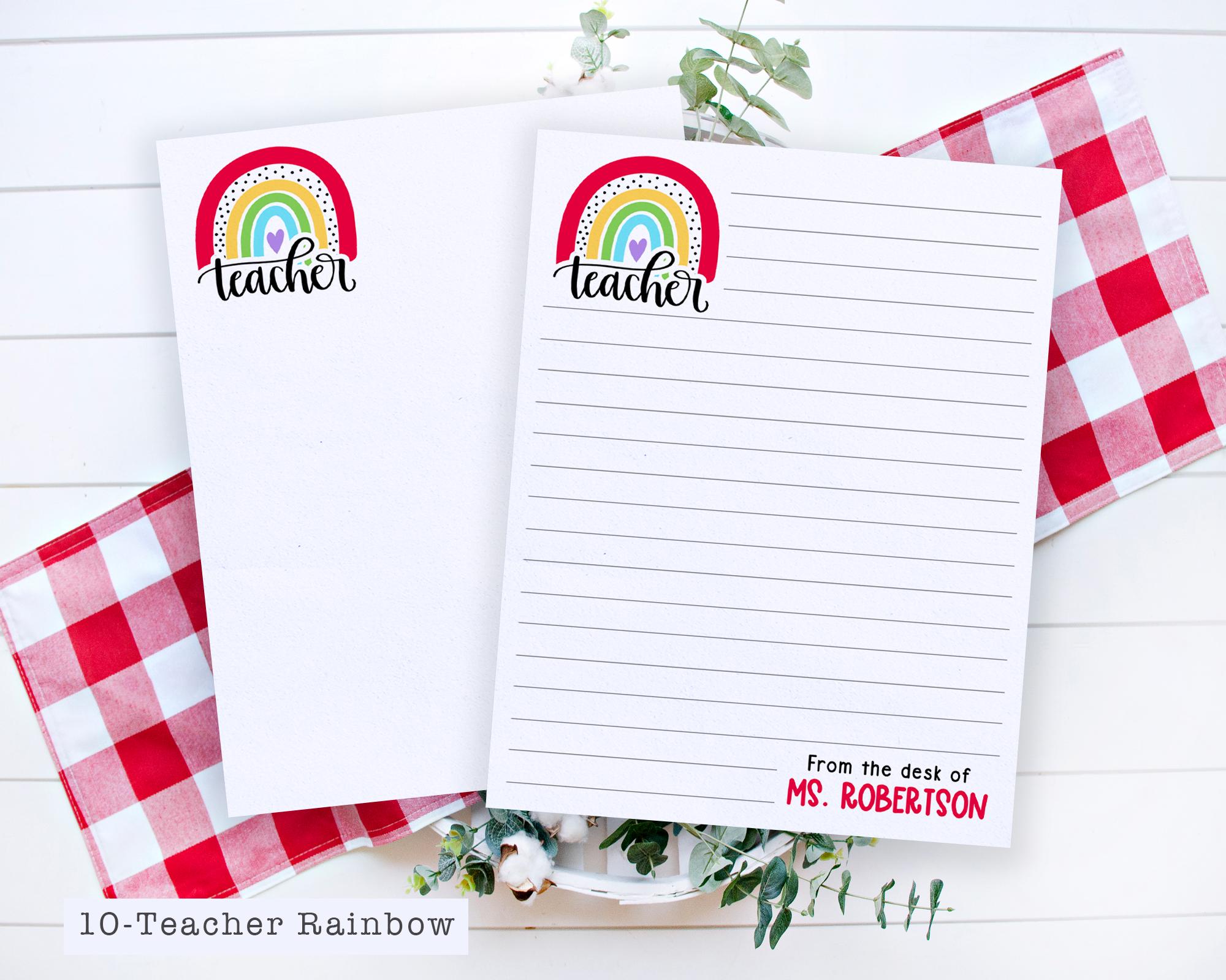 Teacher Notepad, Teacher Gifts Personalized, Custom Teacher Notepad ...