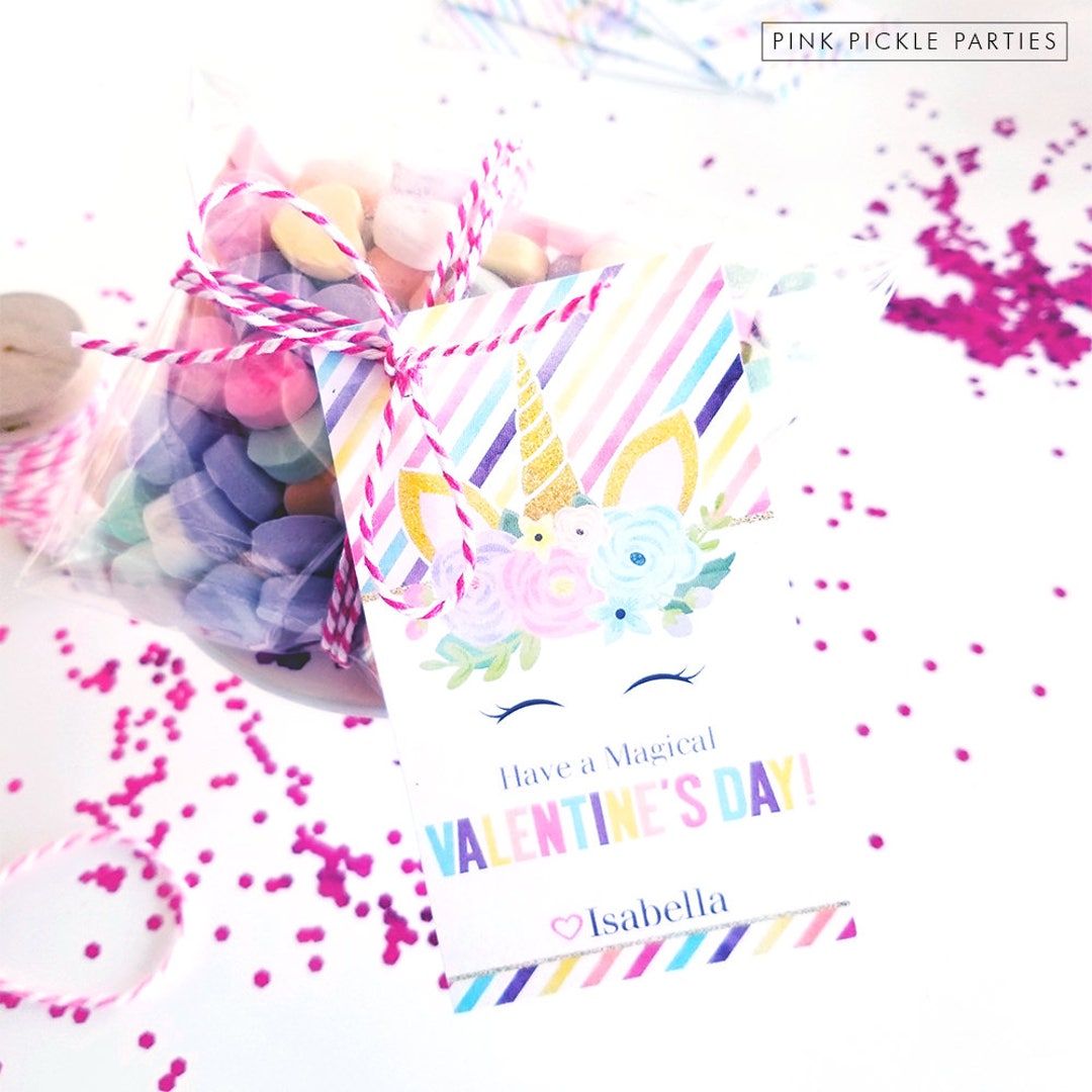 Unicorn Valentines Tag, Valentines Unicorn Tag, Valentines Unicorn ...