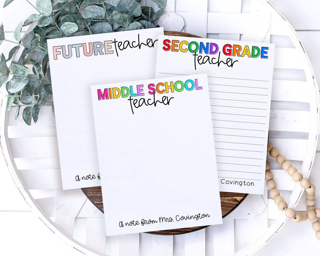 Teacher Notepad, Teacher Gifts Personalized, Custom Teacher Notepad ...