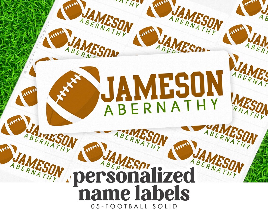 Football School Supply Labels, This Belongs to Stickers, Sports Name ...