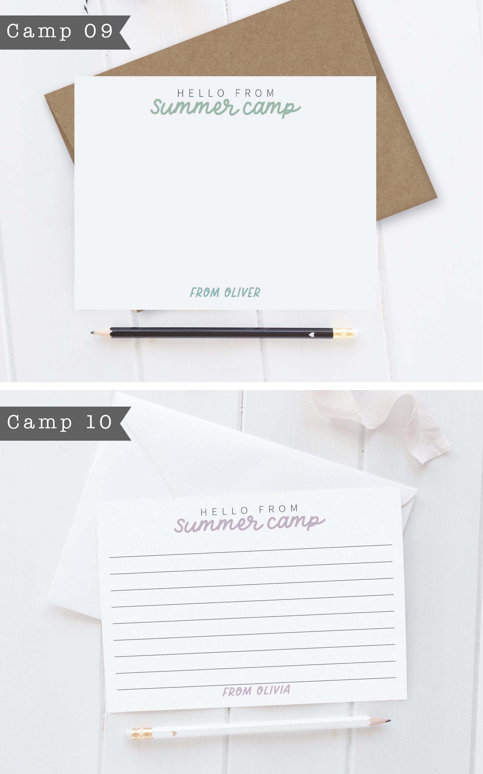 Personalized Camp Stationery Set for Girls, A Note From Camp Note Cards ...
