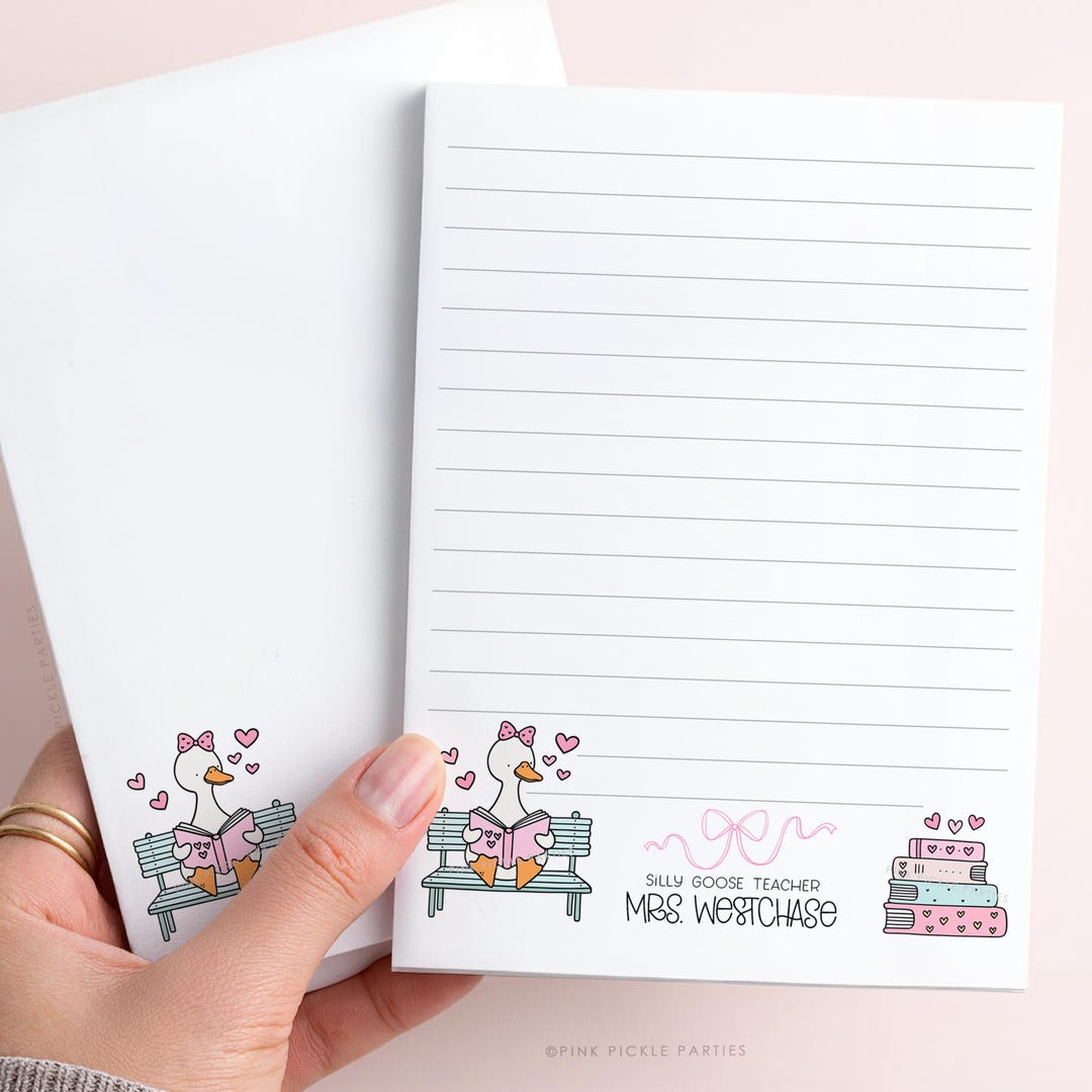 Silly Goose Teacher Notepad, Personalized Teacher Gift, End of the Year ...