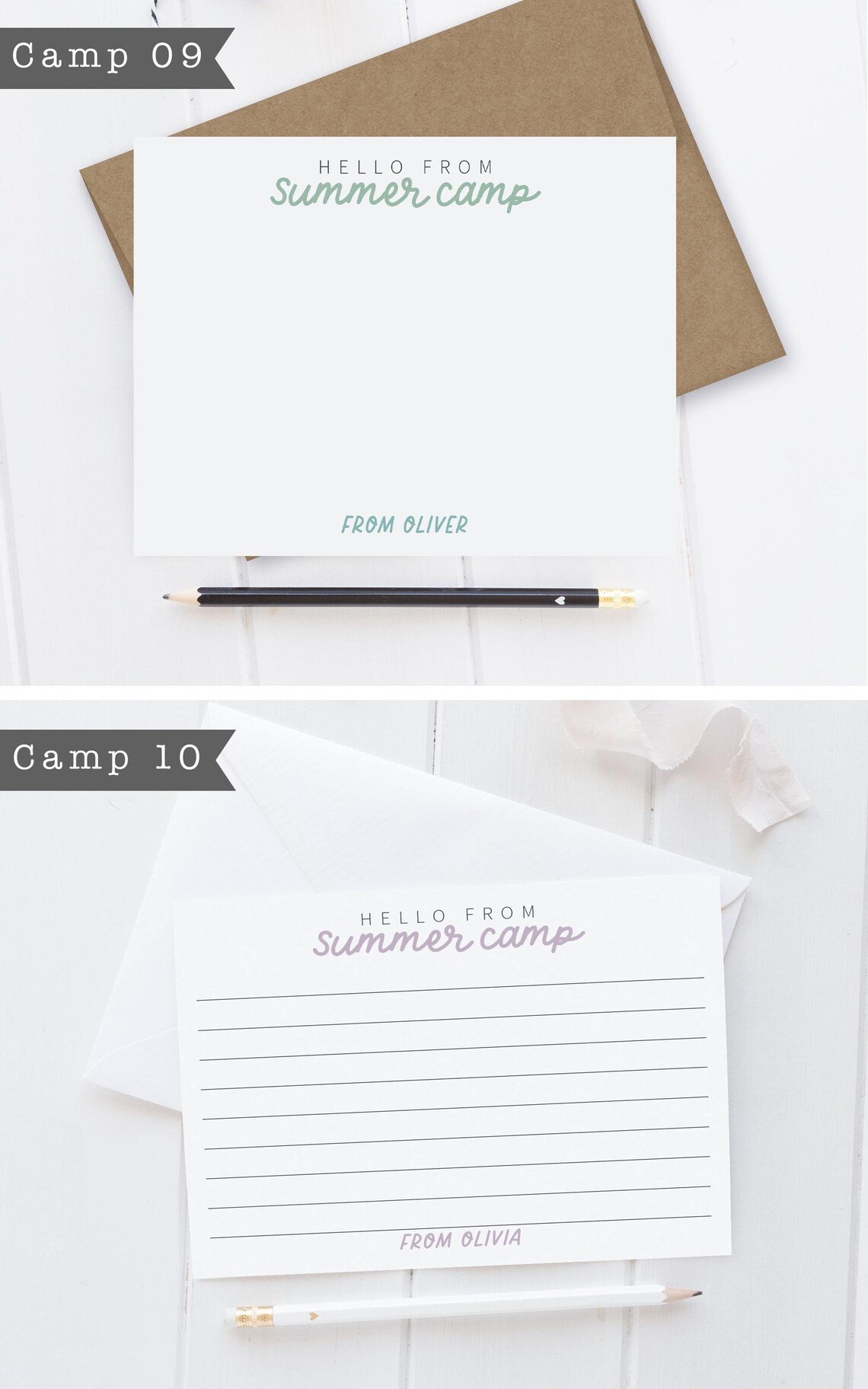 Personalized Camp Stationery Set for Boys, A Note From Camp Note Cards ...