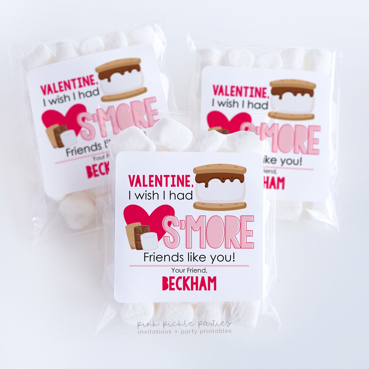 S'mores Valentine Stickers Tags or Labels Valentines | Etsy
