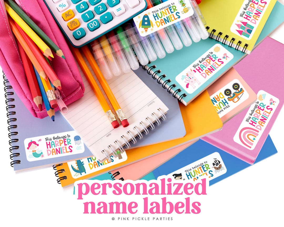 Pre School Supply Labels, This Belongs to Teacher Stickers, Custom Name ...
