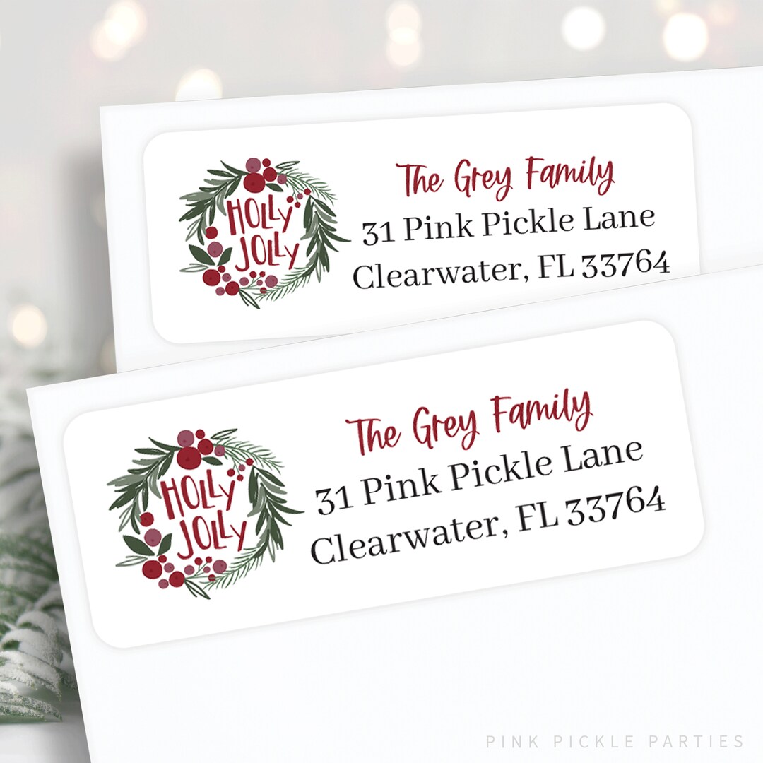 Christmas Return Address Labels, Christmas Address Label, Printed ...