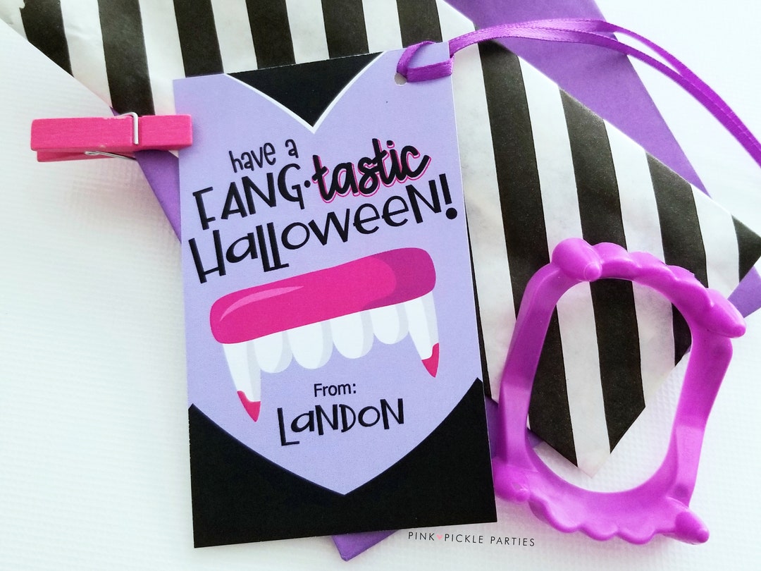 Halloween Gift Tags, Halloween Party, Halloween Favor Tags, Fangtastic ...