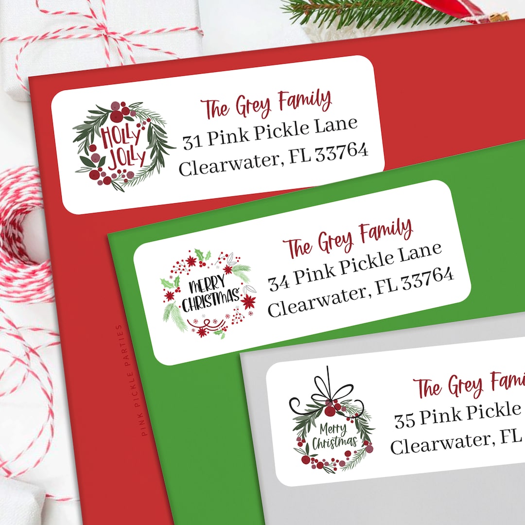 Christmas Return Address Labels, Christmas Address Label, Printed ...