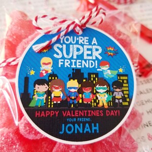 Superhero Valentine Stickers Tags or Labels, Valentines Exchange Cards ...