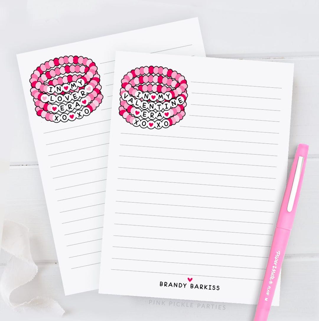 Personalized in My Valentine Era Notepad, in My Lover Era Notepad, Cute ...