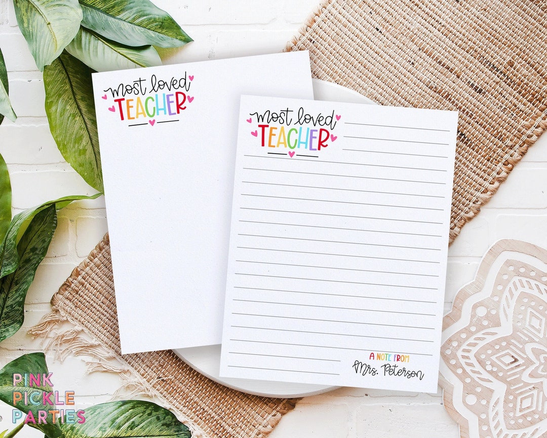 Teacher Notepad Teacher Gifts Personalized Custom Teacher - Etsy