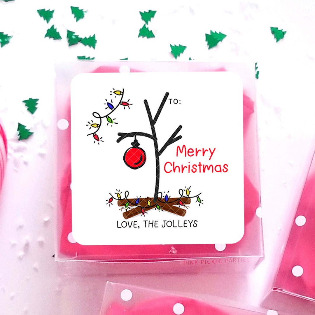 Christmas Present Stickers | Personalized Merry Christmas Gift Tag ...