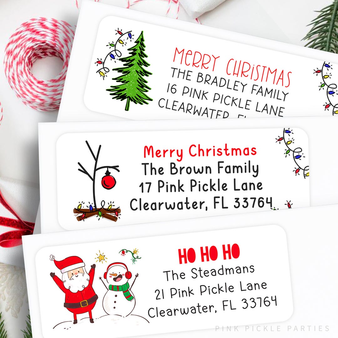 Christmas Return Address Labels, Christmas Address Label, Printed ...