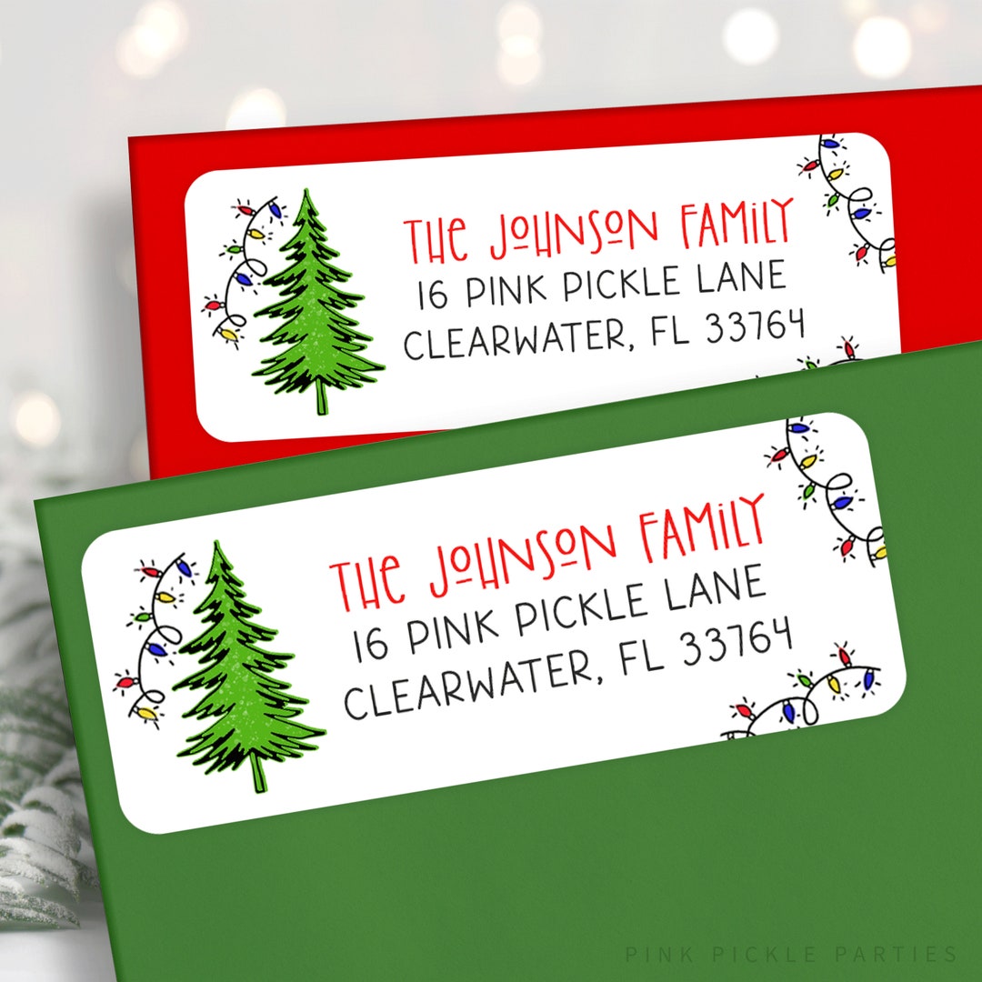 Christmas Return Address Labels, Christmas Address Label, Printed ...